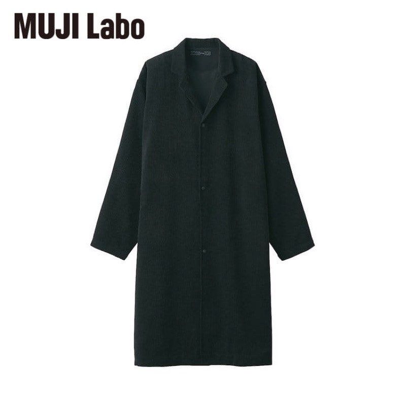 MUJI LABO 燈芯絨 寬版 長版 襯衫 大衣 S-M 燈心絨 無印良品, 他的時尚, 外套、夾克、大衣在旋轉拍賣
