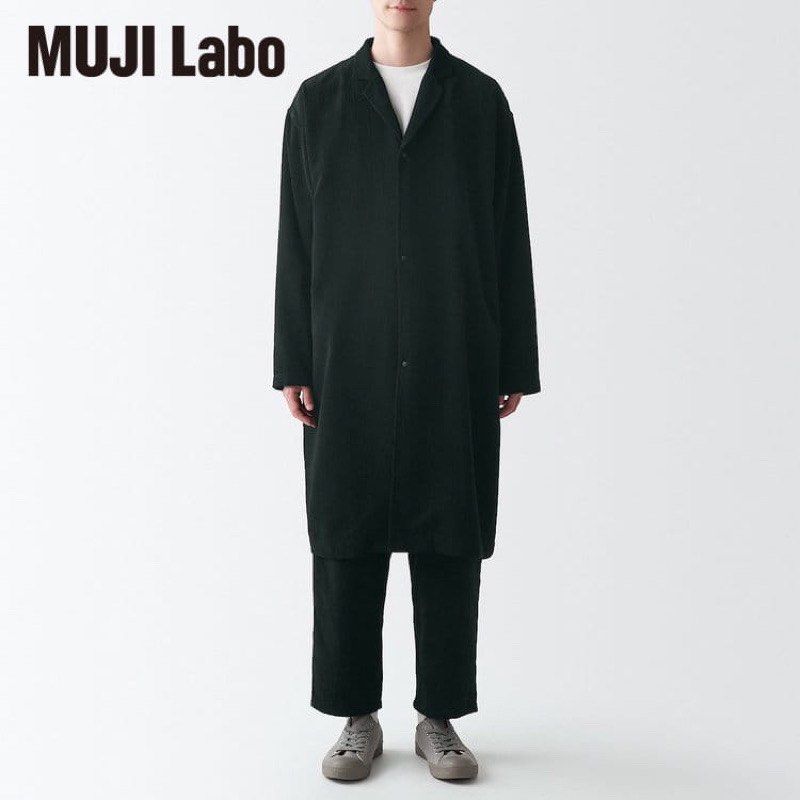 MUJI LABO 燈芯絨 寬版 長版 襯衫 大衣 S-M 燈心絨 無印良品, 他的時尚, 外套、夾克、大衣在旋轉拍賣