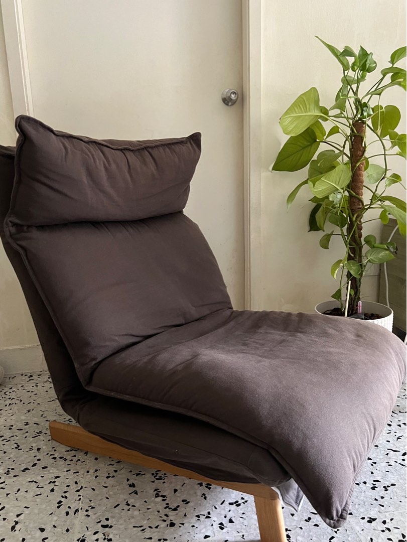 Muji Yohann Lounge Chair (Dark Brown) Lightly used, Furniture & Home ...