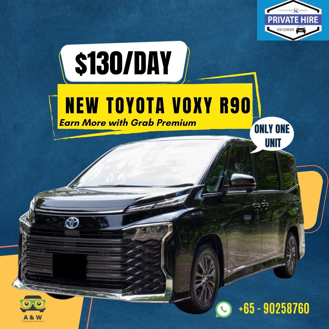 New Voxy R90 2023 (PHV) Rental / Private Usage, Cars, Car Rental on Carousell