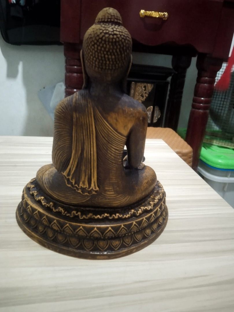 Patung Budha Bertapa Fiber Kuno Jadul Antik, Antik, Pajangan di Carousell