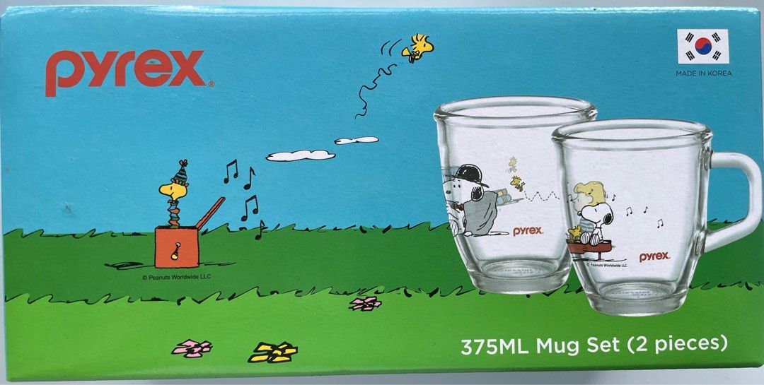 PEANUTS pyrex (made in korea) - Pyrex water pitcher 1.2l and two 375ml ...