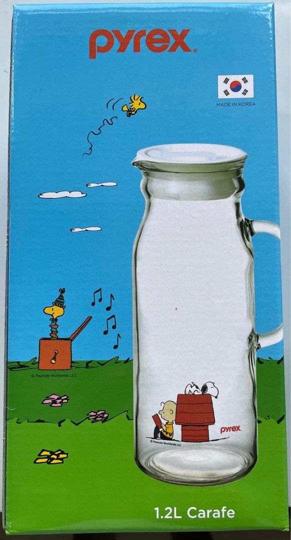 PEANUTS pyrex (made in korea) - Pyrex water pitcher 1.2l and two 375ml ...