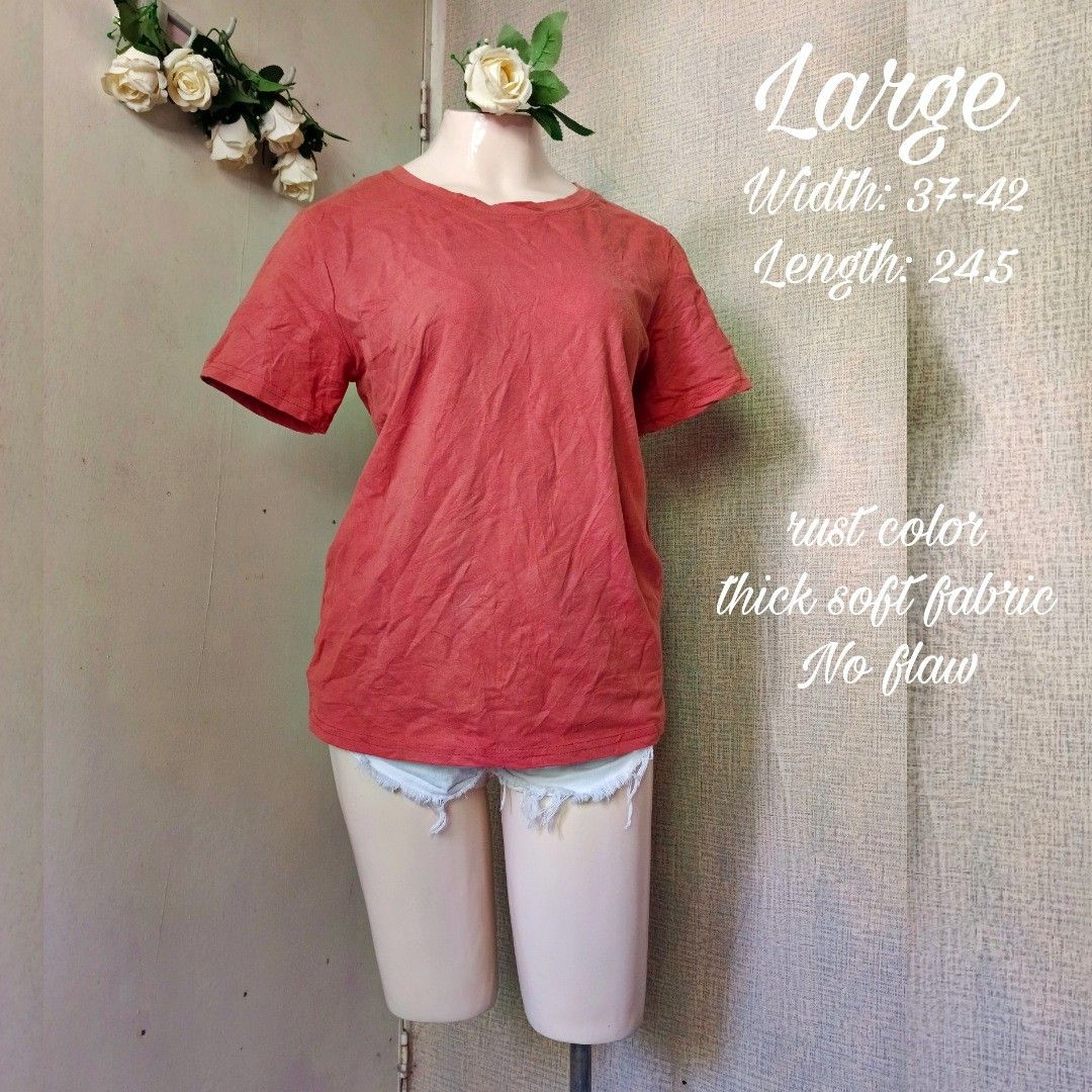 PLAIN RUST COLOR TSHIRT, Women's Fashion, Tops, Shirts on Carousell