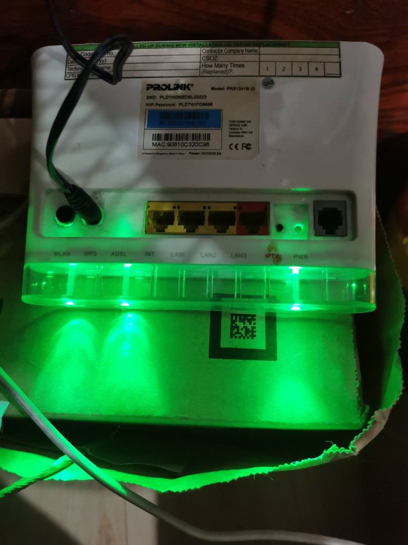 PLDT Home DSL Prolink Modem [PRS1241B], Computers & Tech, Parts & Accessories, Networking on ...