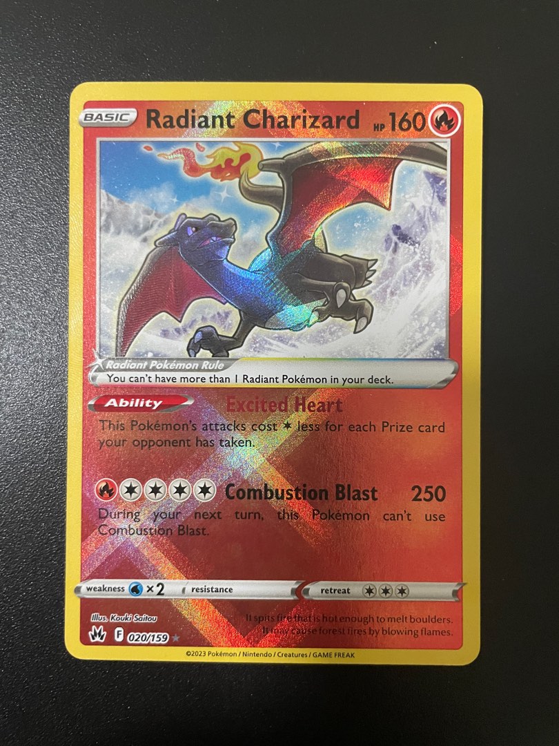 Pokemon TCG Radiant Charizard 020 159 Radiant Rare Crown Zenith Pokemon TCG Radiant Charizard 020 159 Radiant Rare Crown Zenith