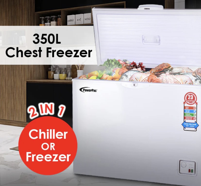 PowerPac 350L Chest Freezer CFC Free (PPFZ350), TV & Home Appliances ...