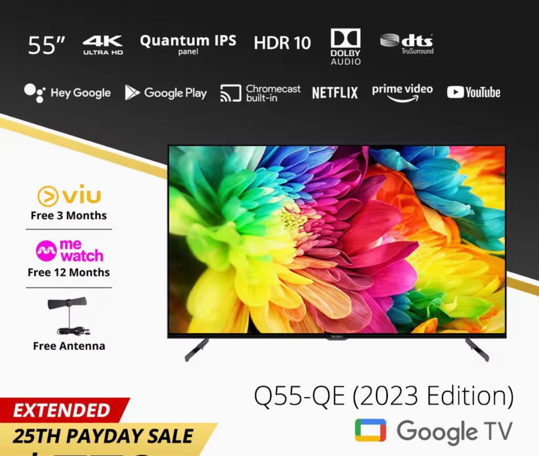 New PRISM+ Q55 Quantum Edition [2023 Model] | 4K Google TV | 55 inch ...