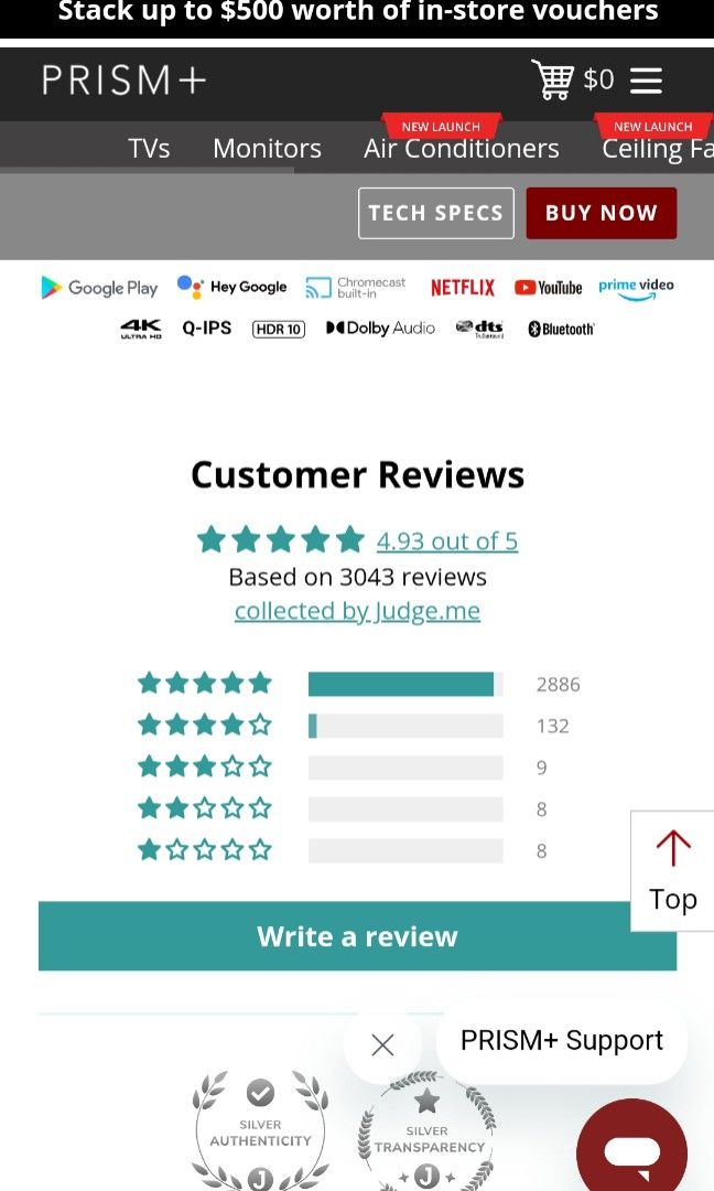 Prism+ Q55 Quantum Edition 55", TV & Home Appliances, TV ...