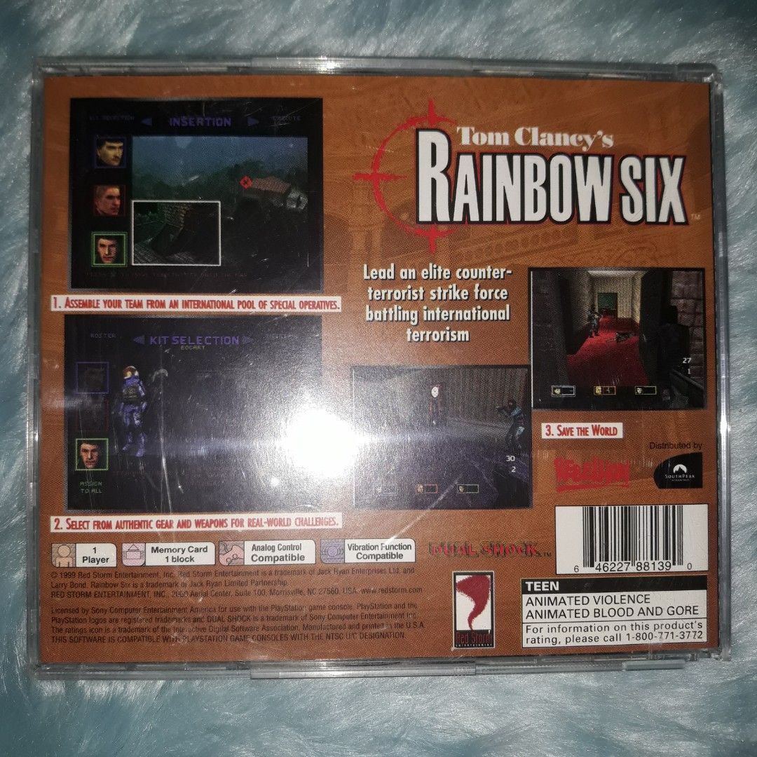 PS1 Tom Clancy's Rainbow Six (CIB) NTSC-U/C Original Playstation 1 Game ...