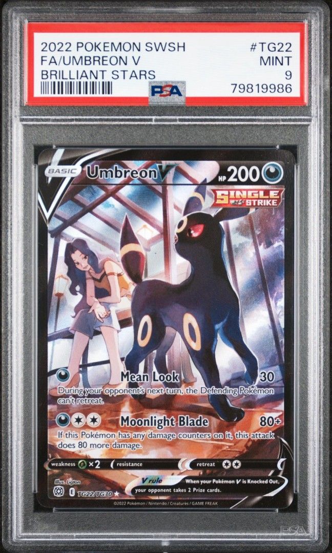 PSA 9 UMBREON TRAINER GALLERY BRILLIANT STARS VMAX CLIMAX POKEMON TCG ...