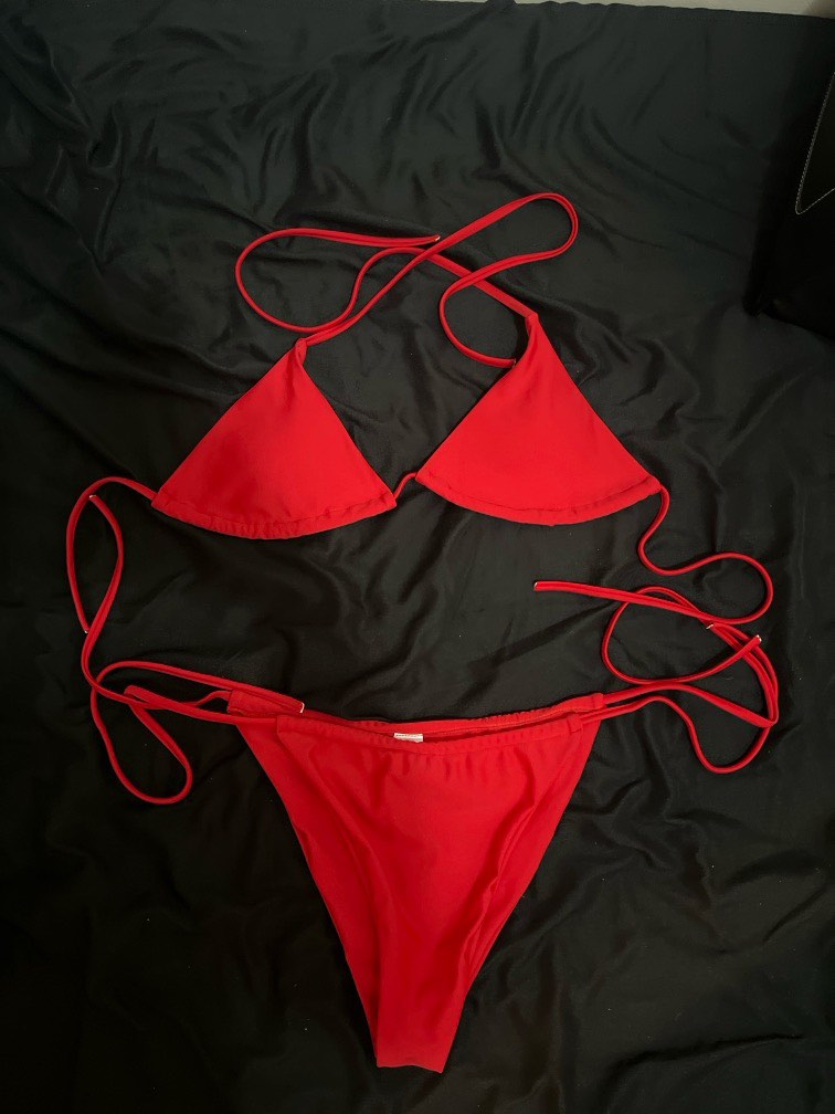 Red Bikini, Women's Fashion, Swimwear, Bikinis & Swimsuits on Carousell