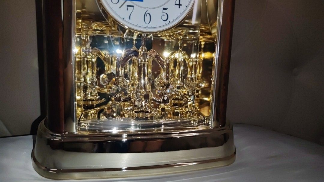 Rhythm (Japan) rotating crystals motion woodgrain half-oblong table ...