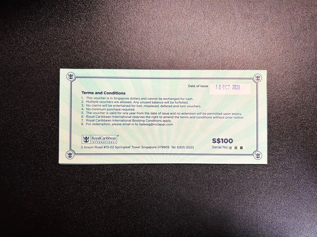 Royal Caribbean Cruise Voucher, Tickets & Vouchers, Vouchers on Carousell