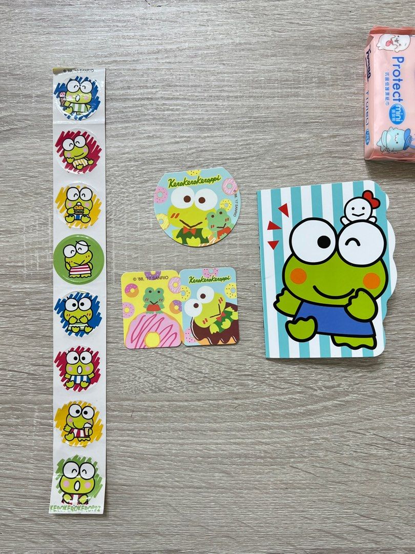 Sanrio Keroppi Sticker 貼紙 貼紙簿, 興趣及遊戲, 手作＆自家設計, 文具 - Carousell