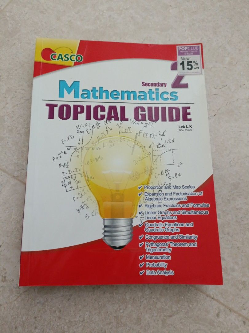 Sec 2 Math topical guide, Hobbies & Toys, Books & Magazines, Assessment ...