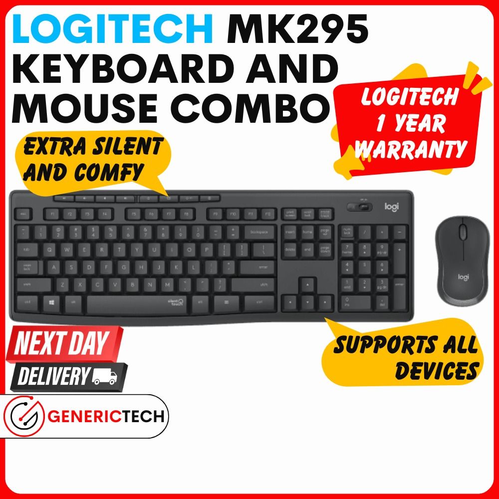 (SG CHEAPEST) Genuine Logitech MK295 Slim Wireless Keyboard and Mouse ...