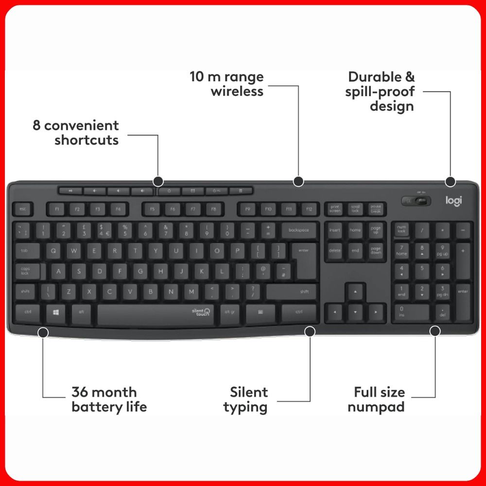 (SG CHEAPEST) Genuine Logitech MK295 Slim Wireless Keyboard and Mouse ...