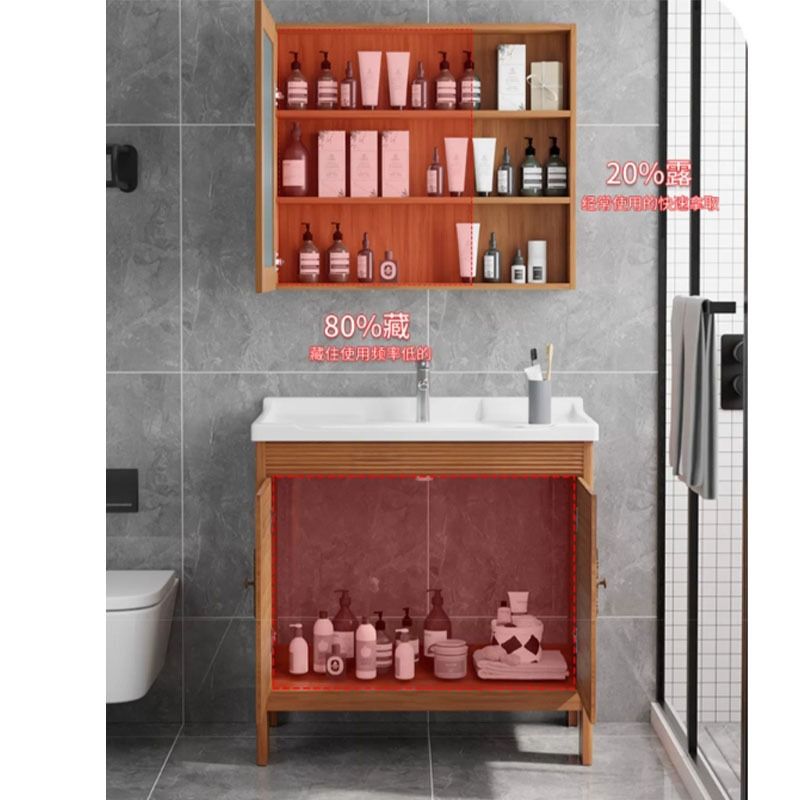 Simple space aluminum bathroom cabinet small apartment bathroom wash ...