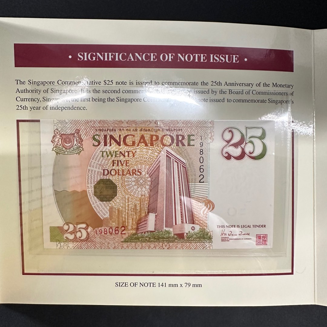 Singapore Commemorative $25 Note, Hobbies & Toys, Memorabilia ...