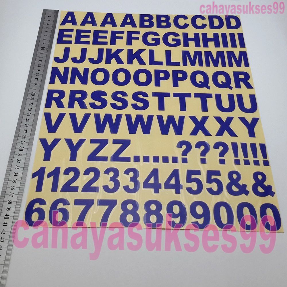Sticker Alphabet Abjad Huruf ARIAL Font Size 3,7cm x 3cm Sticker Label ...
