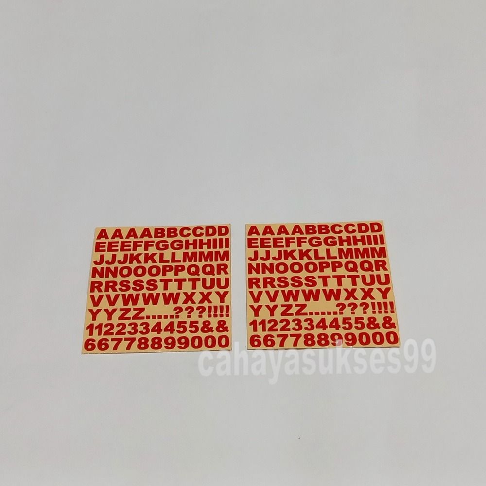 Sticker Alphabet Huruf Angka Nomor Font ARIAL Kecil 0,6cm Stiker Label ...