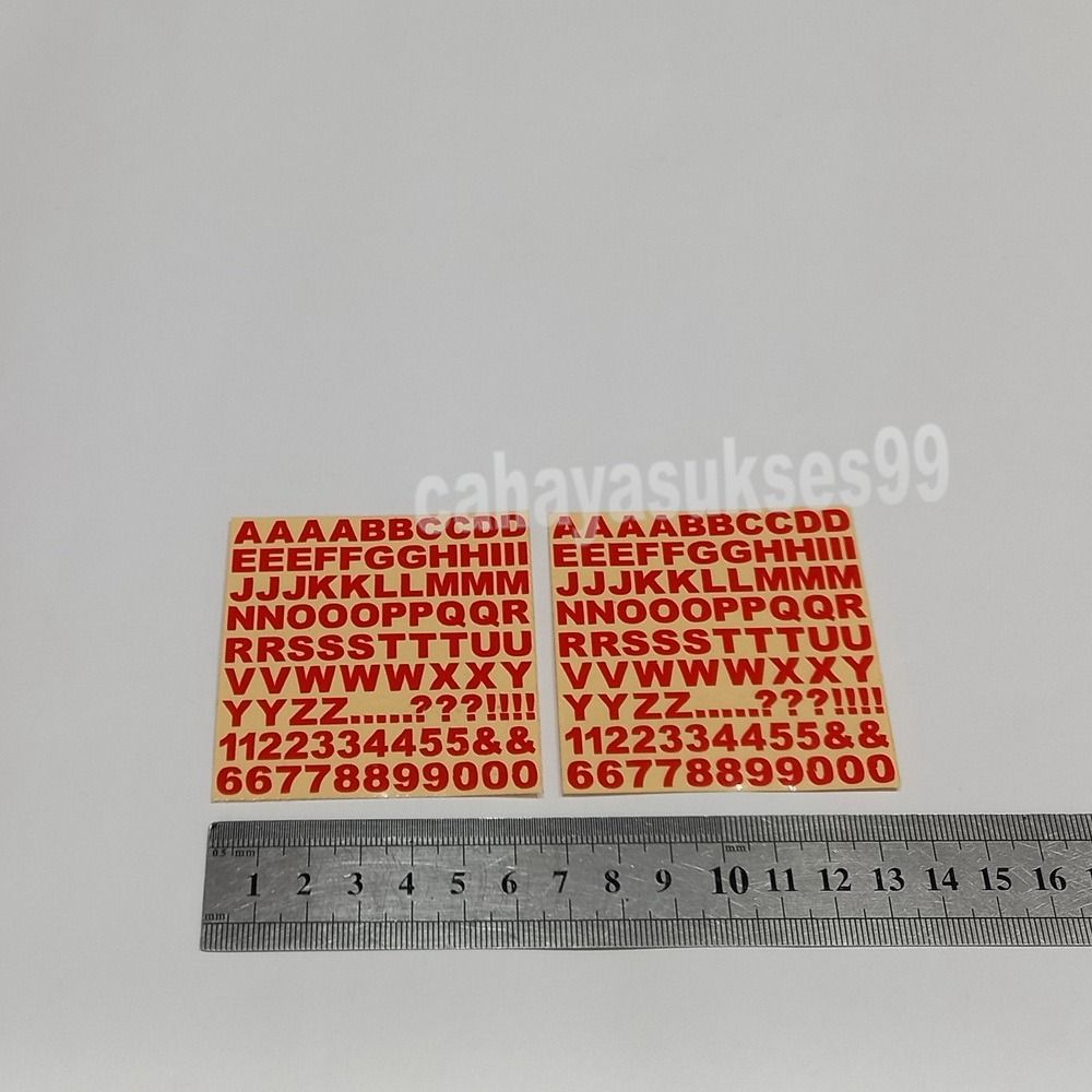 Sticker Alphabet Huruf Angka Nomor Font ARIAL Kecil 0,6cm Stiker Label ...