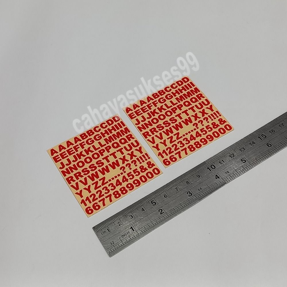 Sticker Alphabet Huruf Angka Nomor Font ARIAL Kecil 0,6cm Stiker Label ...