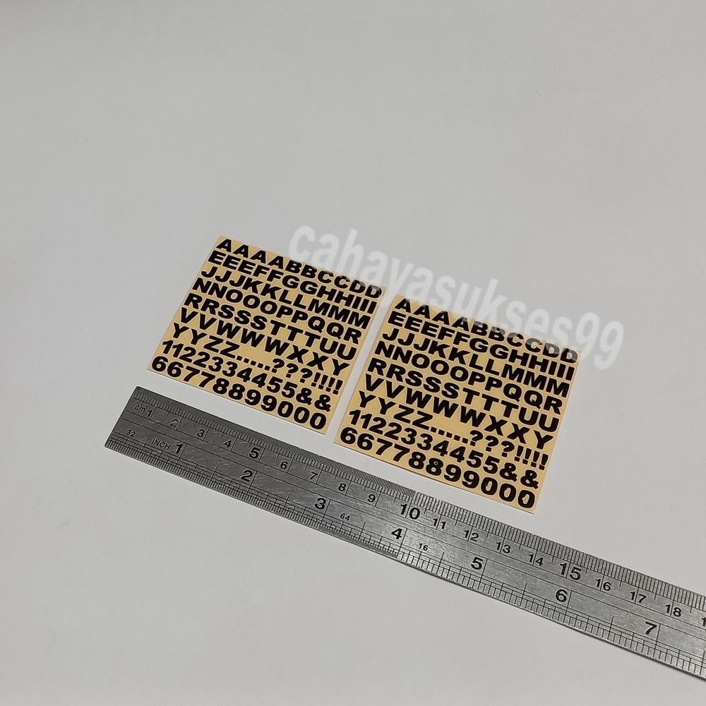 Sticker Alphabet Huruf Angka Nomor Font ARIAL Kecil 0,6cm Stiker Label ...