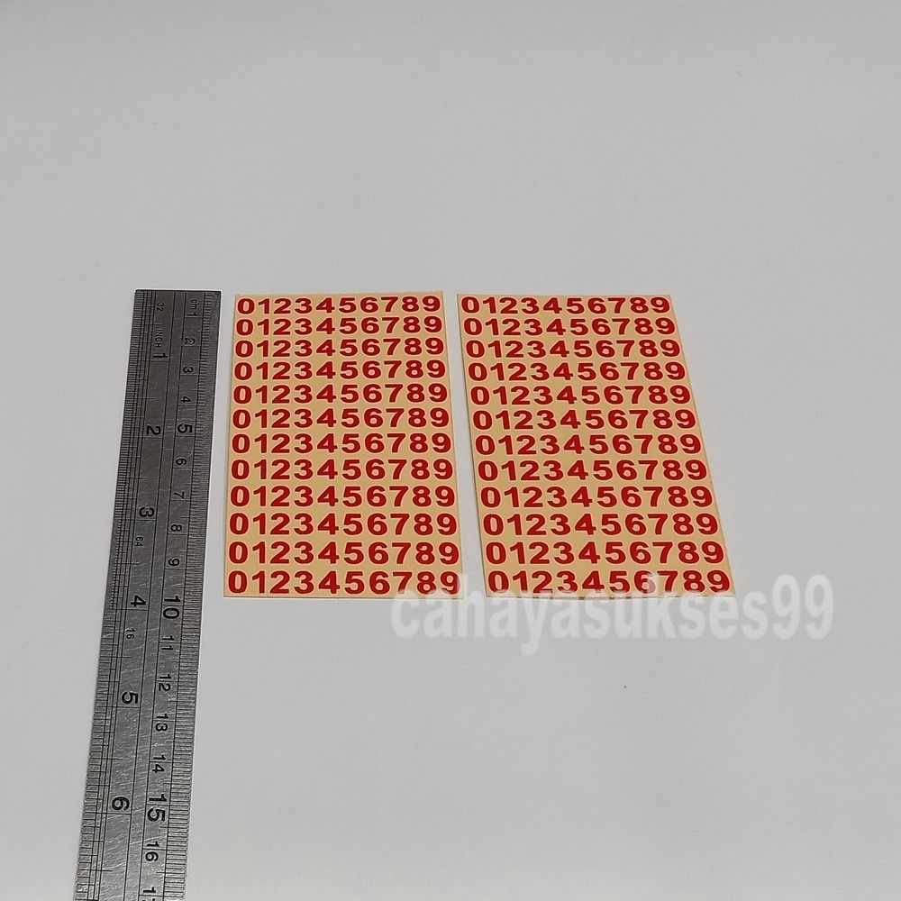 Sticker Angka Nomor Font ARIAL Kecil 0,5cm x 0,6cm Stiker Label Mesin ...