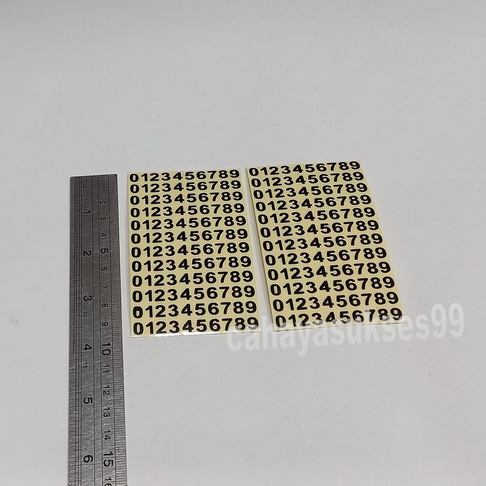 Sticker Angka Nomor Font ARIAL Kecil 0,5cm x 0,6cm Stiker Label Mesin ...