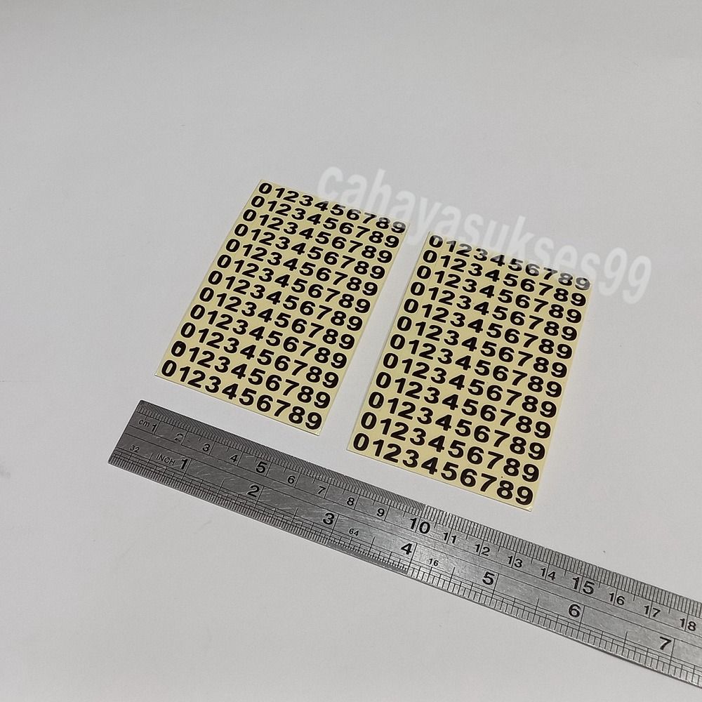 Sticker Angka Nomor Font ARIAL Kecil 0,5cm x 0,6cm Stiker Label Mesin ...