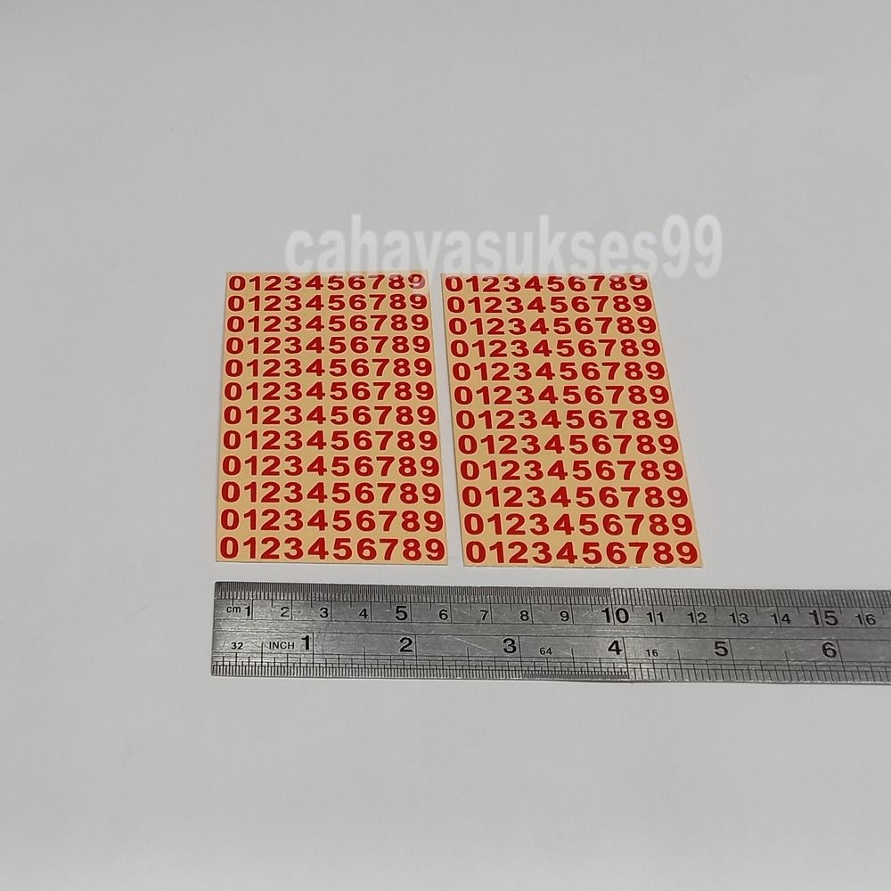 Sticker Angka Nomor Font ARIAL Kecil 0,5cm x 0,6cm Stiker Label Mesin ...