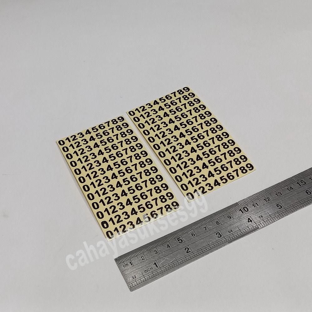 Sticker Angka Nomor Font ARIAL Kecil 0,5cm x 0,6cm Stiker Label Mesin ...