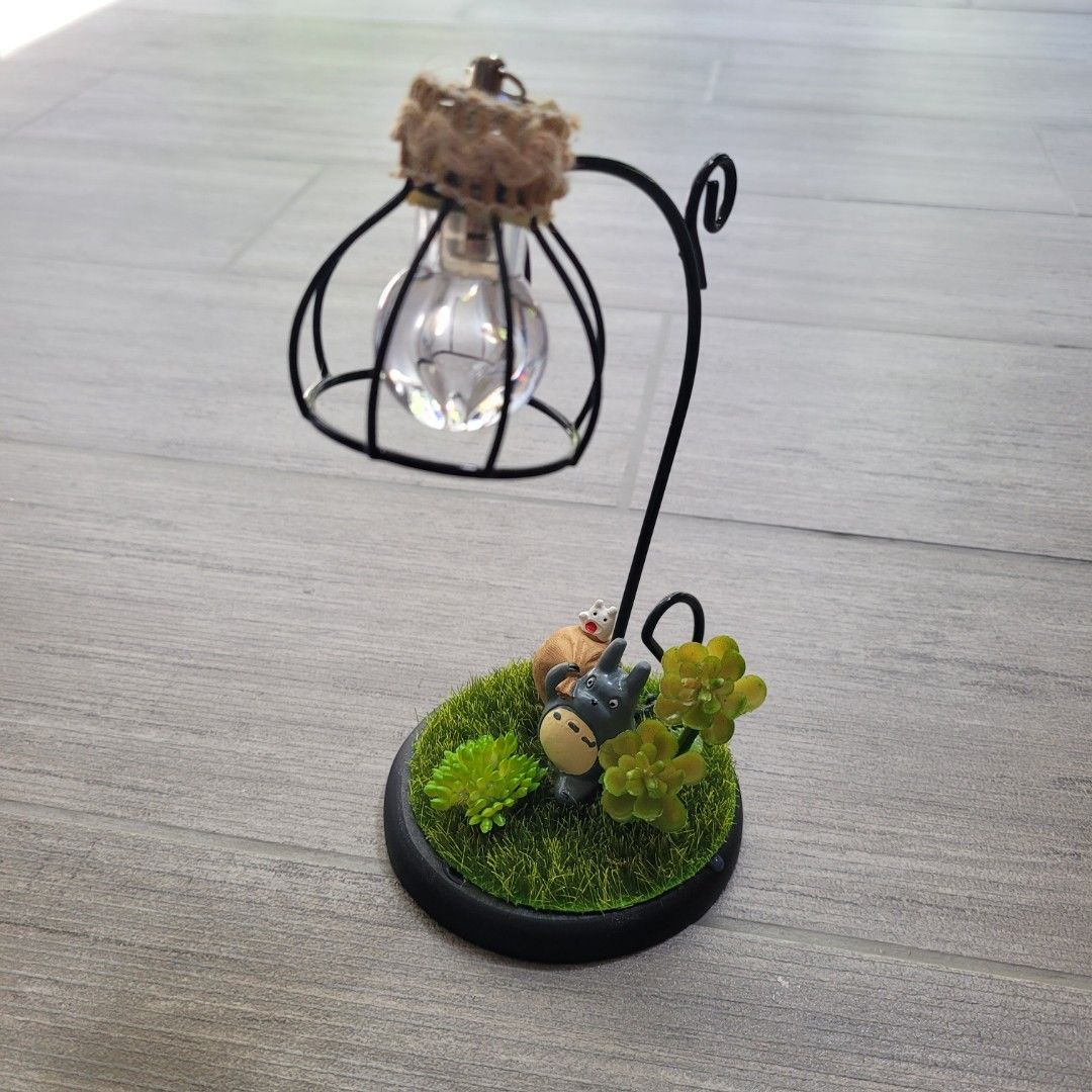 Studio Ghibli Totoro Garden Miniature Table Lamp Display Collectible ...
