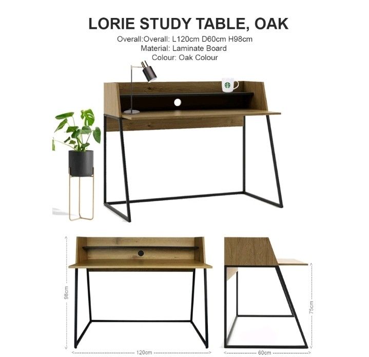 Study Table with Cable Management Hole, Furniture & Home Living ...