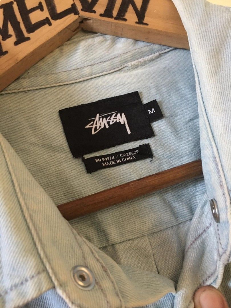 Stussy Snap Button Denim Longsleeve, Men's Fashion, Coats, Jackets and ...