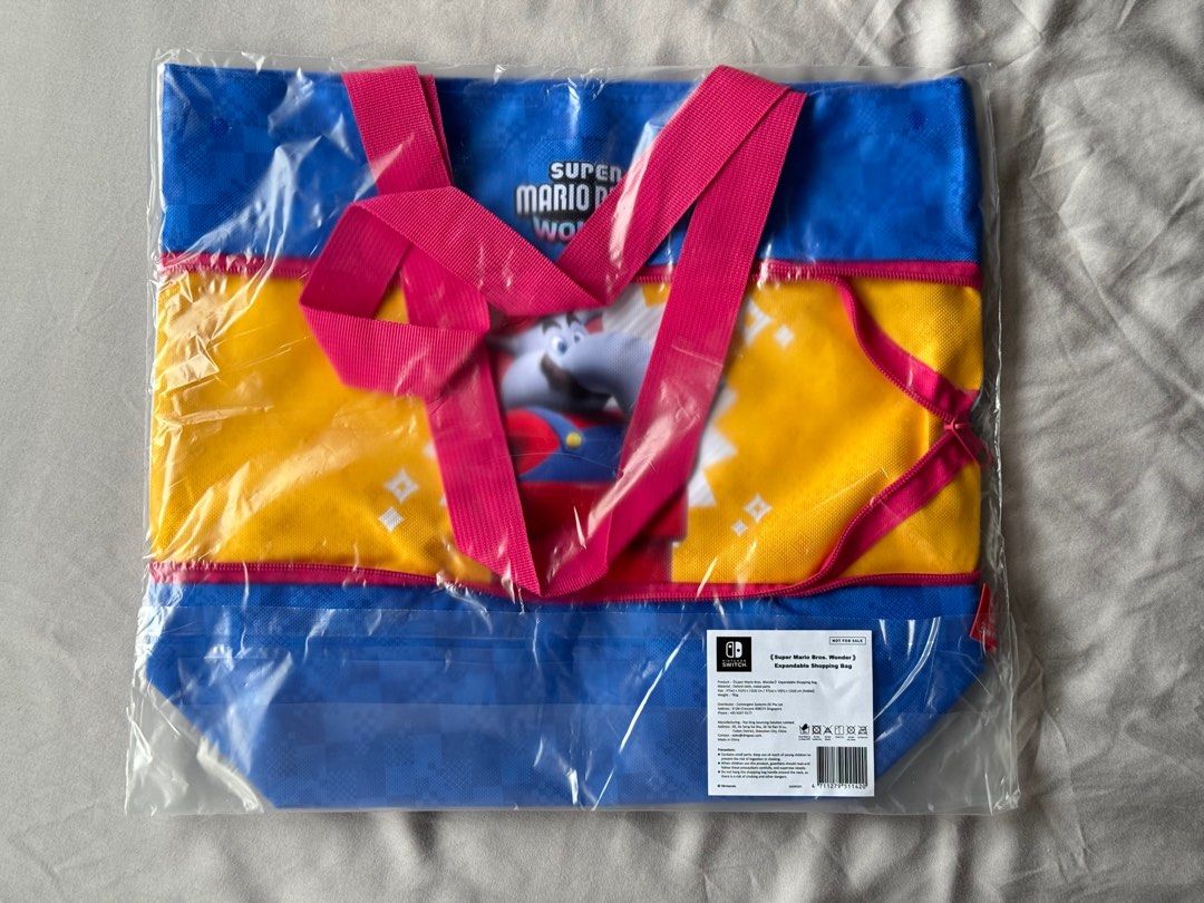 Super Mario Bros Wonder preorder bonus expandable shopping bag, Video ...