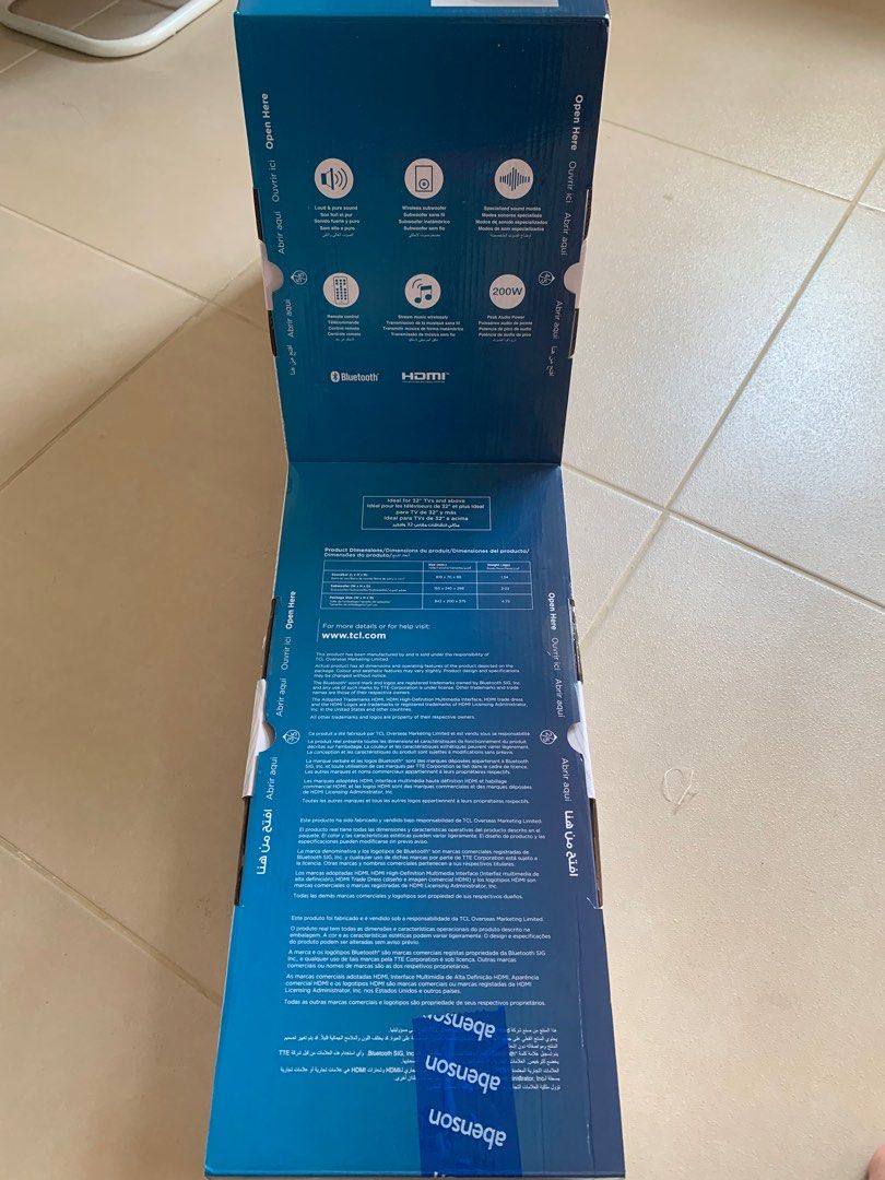 TCL 2.1 Channel Soundbar with HDMI ARC-S522W, TV & Home Appliances, TV ...