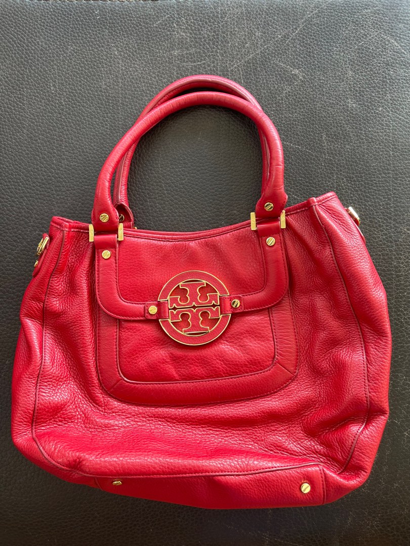 Tory Burch red bag, Luxury, Bags & Wallets on Carousell