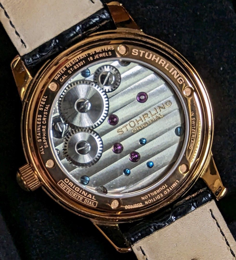 Tourbillion Watch Rose Gold Meteorite Dial Stuhrling, Luxury, Watches ...