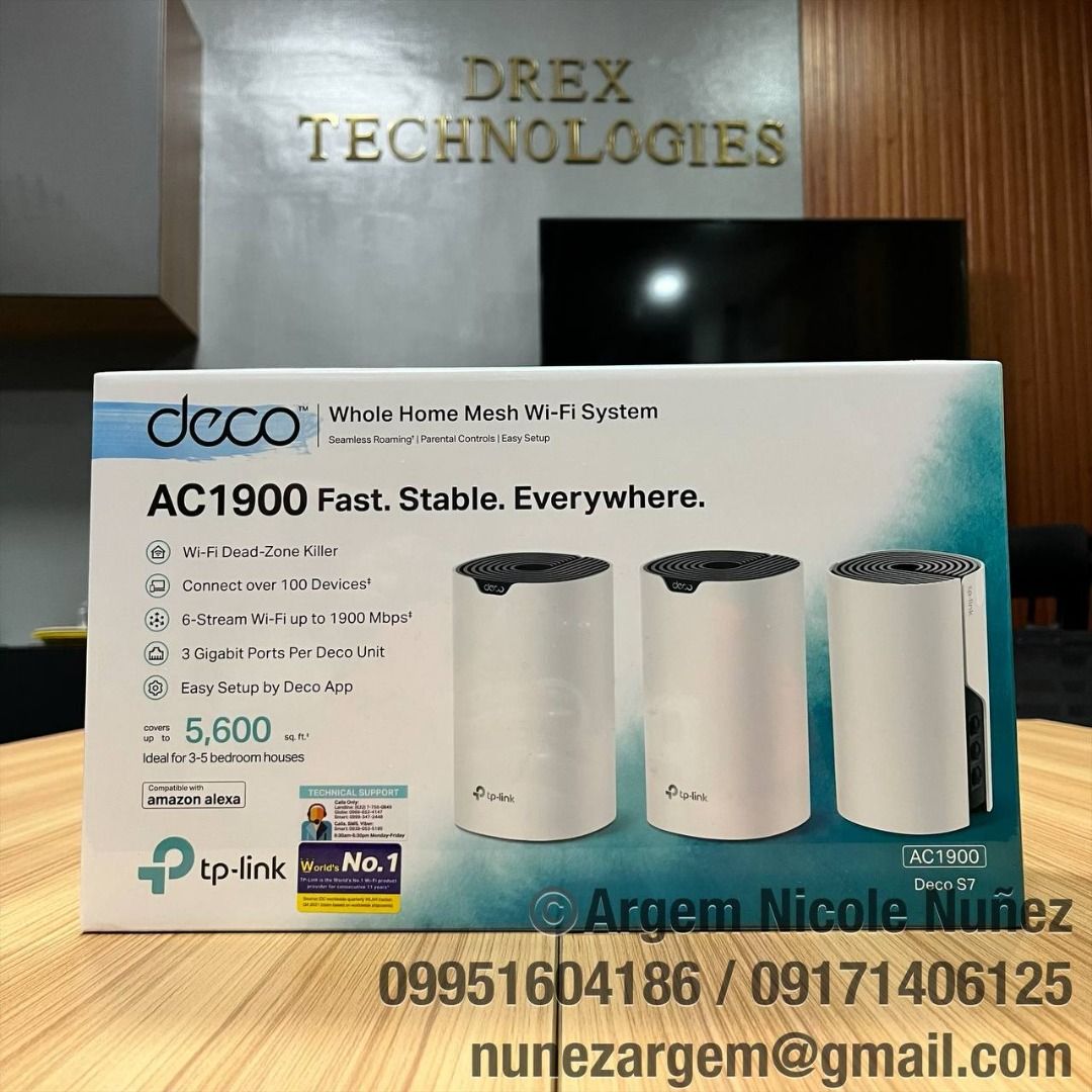 TP-LINK Deco S7 (3-pack) AC1900 Whole Home Mesh Wi-Fi System Dual-Band ...