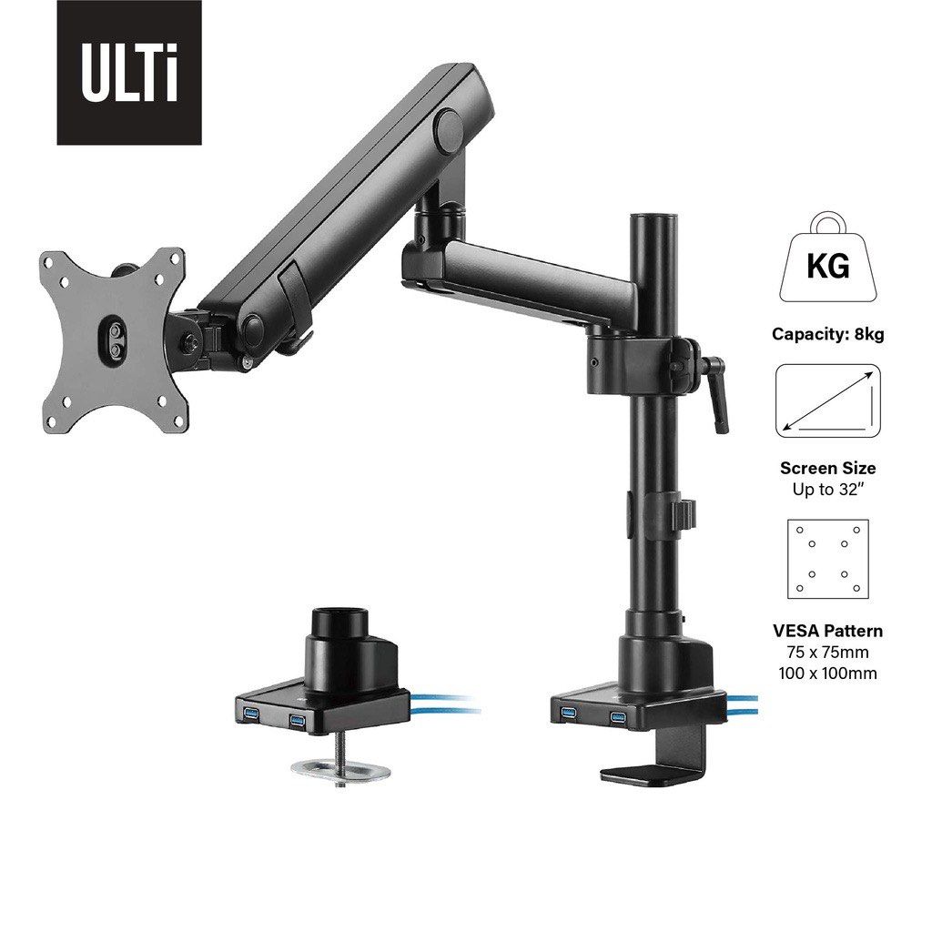 ULTi Premium Aluminium Full Motion Single Monitor Arm, Computers & Tech ...