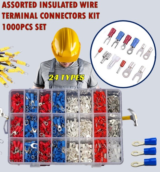 WIRE CONNECTOR TERMINAL KIT/ ASSORTED INSULATED CABLE TERMINAL ...