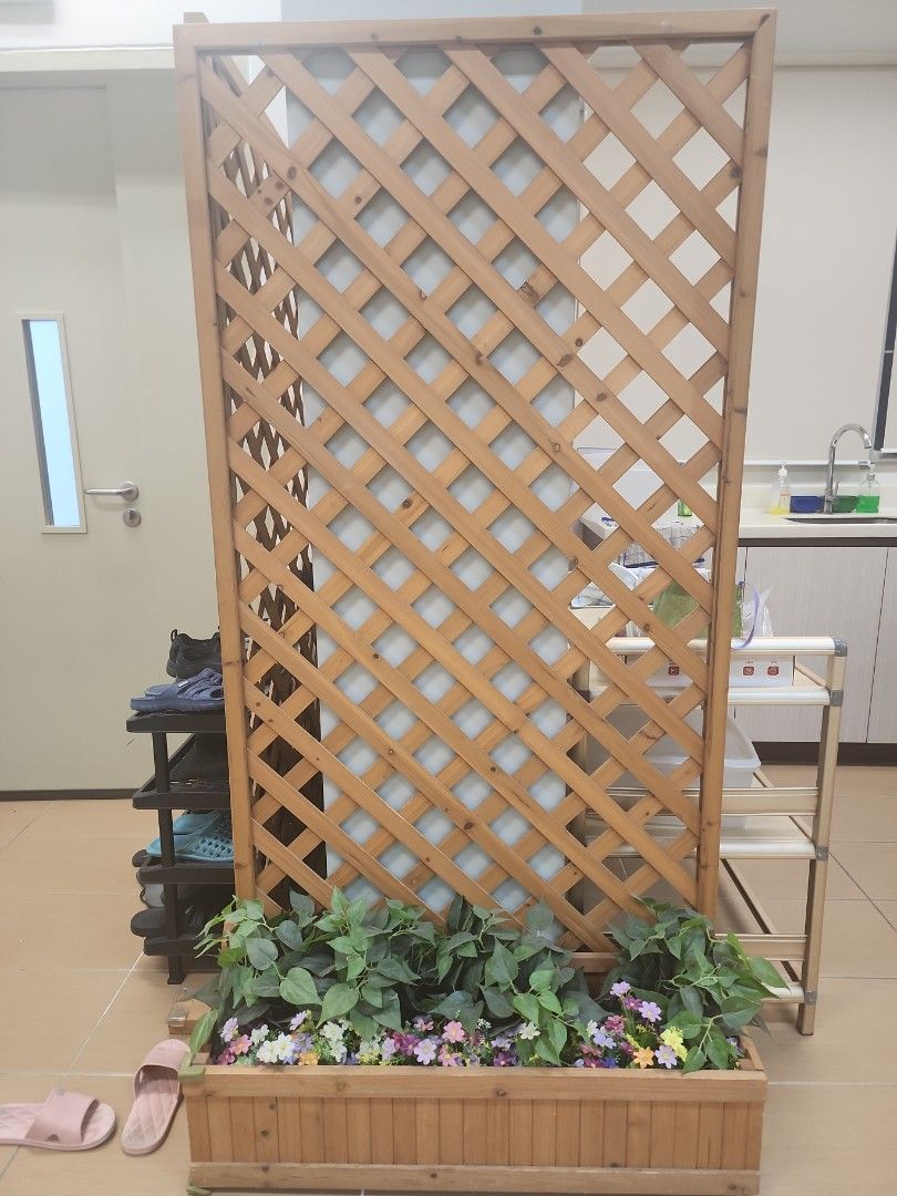 Wodden partition with flowers deco, Furniture & Home Living, Home Decor ...