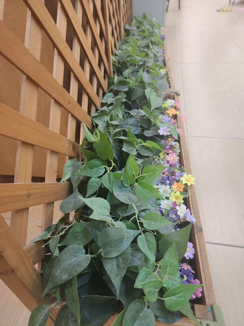 Wodden partition with flowers deco, Furniture & Home Living, Home Decor ...