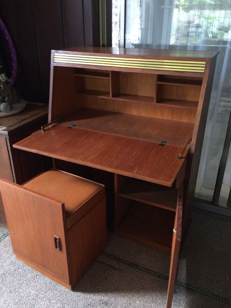 Wooden Study Desk Cabinet Study Table with chair - Solid Wood Board ...