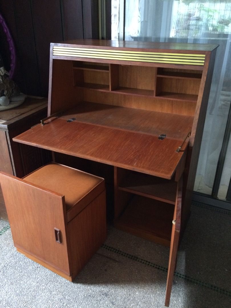 Wooden Study Desk Cabinet Study Table with chair - Solid Wood Board ...