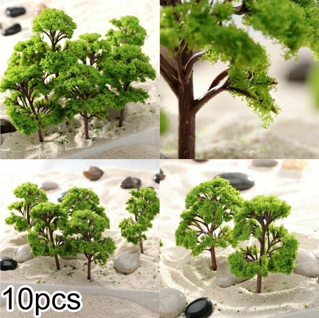 10pcs Scale Model Trees Layout Diorama Wargame Scenery Miniature Tree ...