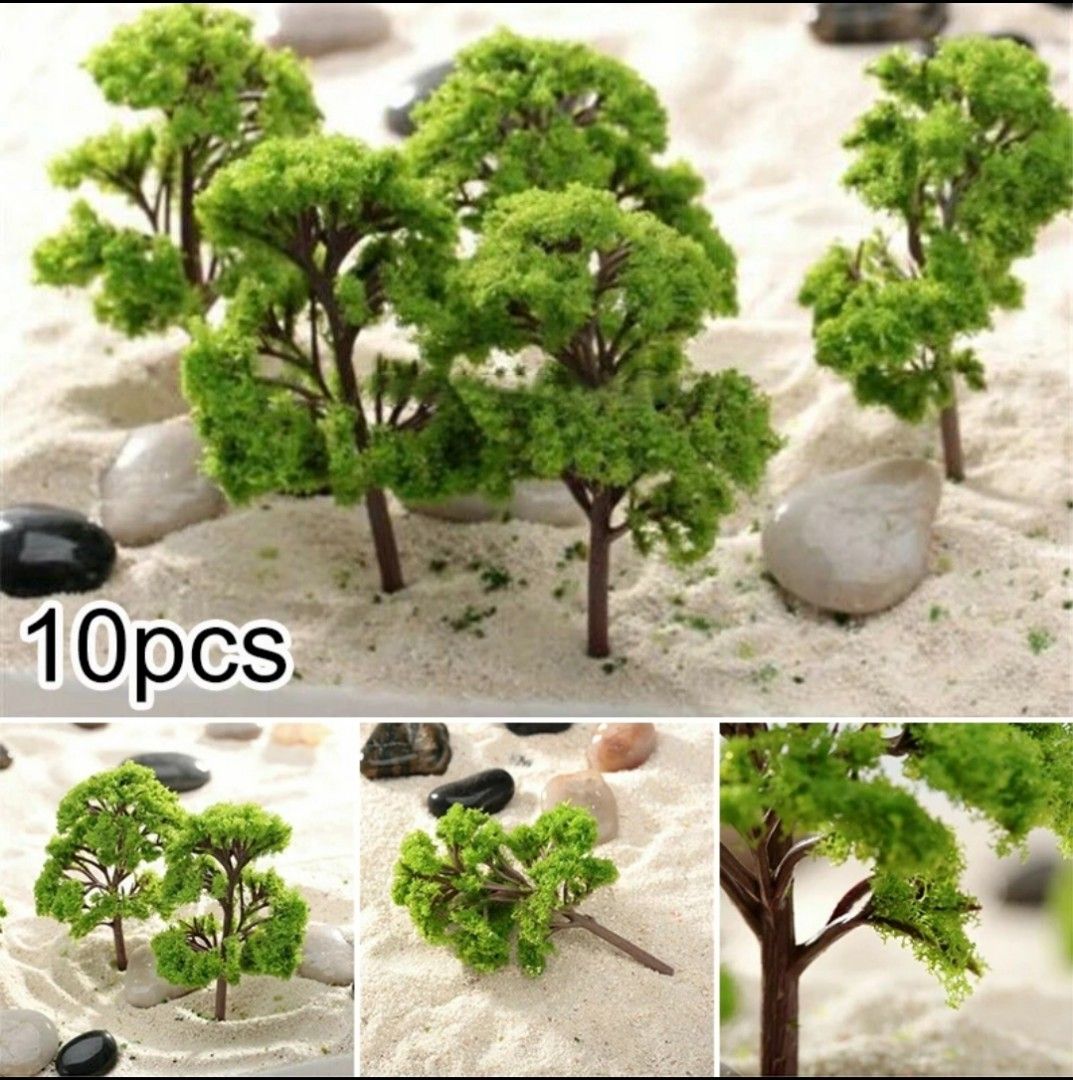 10pcs Scale Model Trees Layout Diorama Wargame Scenery Miniature Tree ...